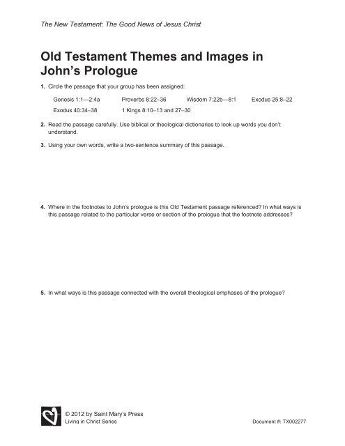 Old Testament Themes and Images in John's Prologue