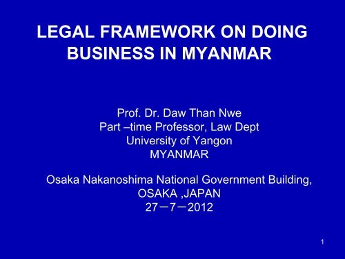 The Financial Institutions of Myanmar Law 1990