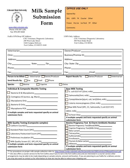 Milk Submission Form