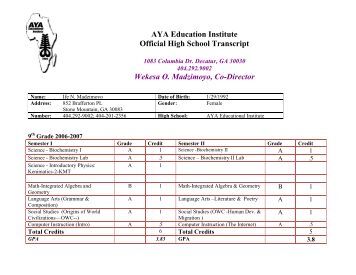 Saskatchewan High School Transcript