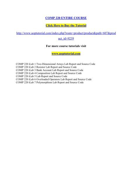 COMP 220 ENTIRE COURSE