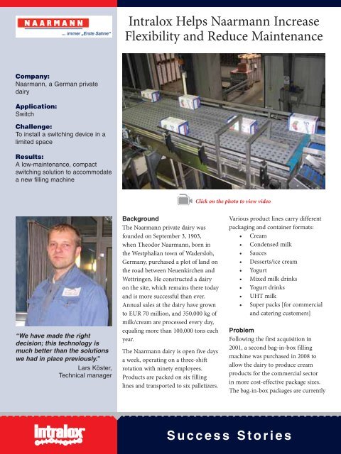 Intralox Helps Naarmann Increase Flexibility and Reduce ...