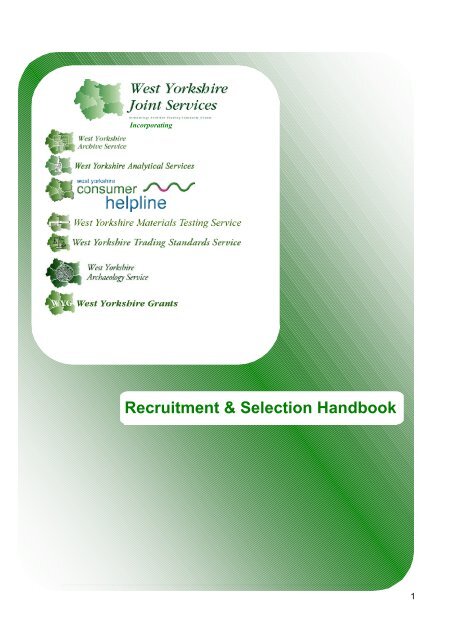 Recruitment & Selection Handbook - West Yorkshire Joint Services