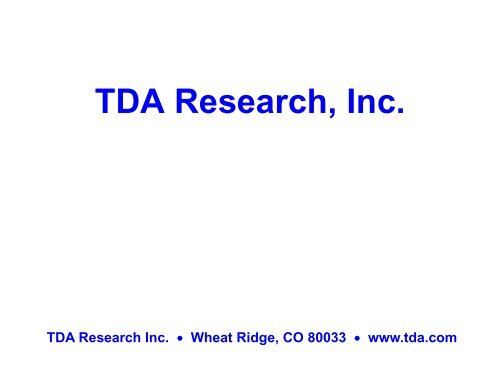 Sulfur Sorbents - TDA Research, Inc.