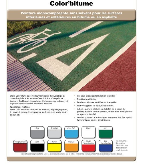Fiche technique Color'bitume