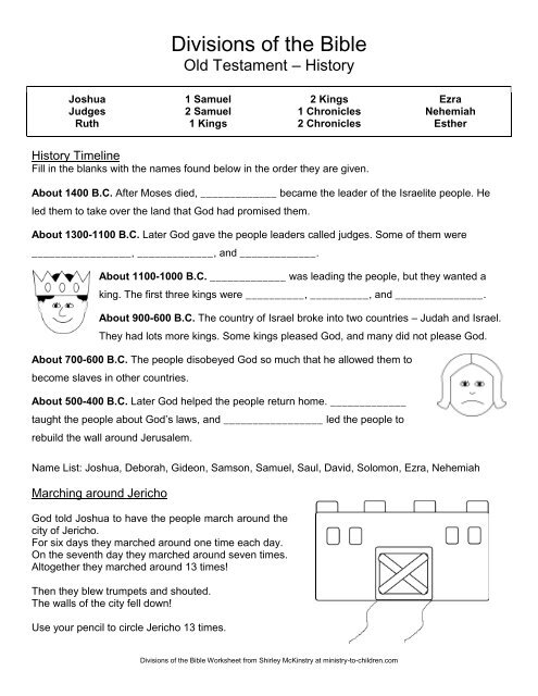 Divisions of the Bible - Ministry-To-Children