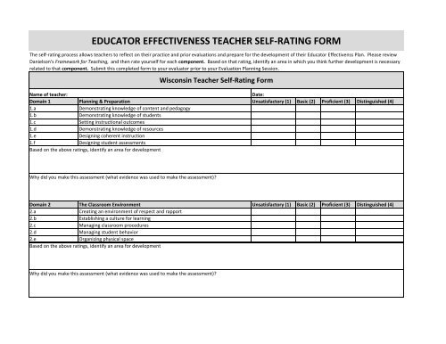 Self-Rating Form-Fillable Form