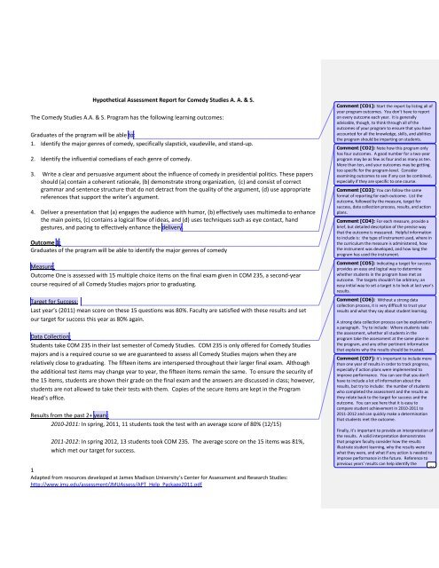 Assessment Report Example