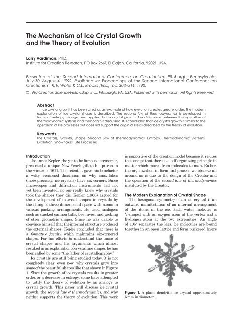 The Mechanism of Ice Crystal Growth and the Theory of Evolution.indd