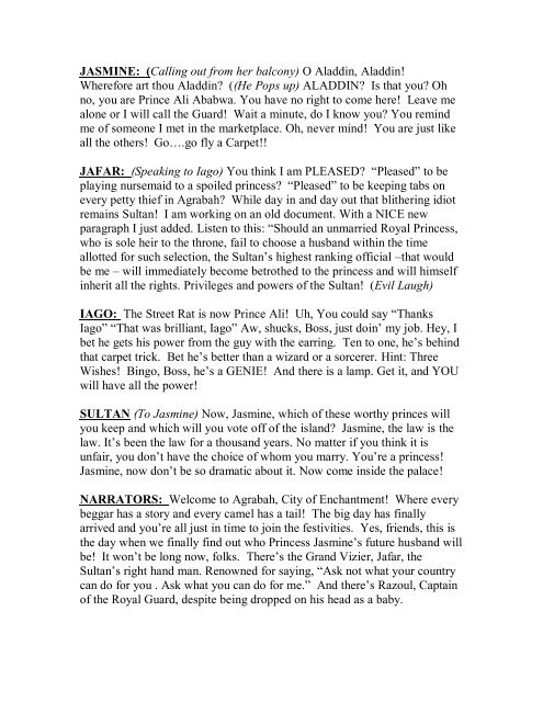 JASMINE: (Calling out fro