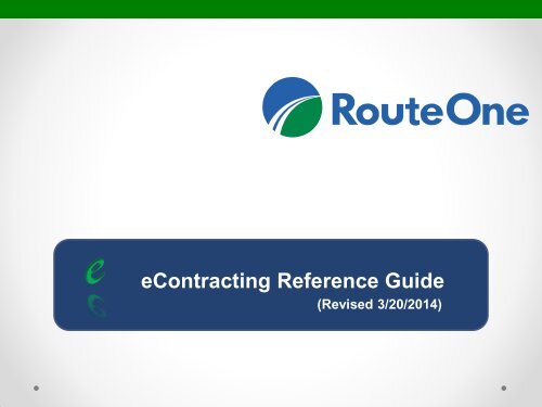 Download - RouteOne eContracting Reference Guide