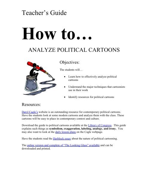 Analyze a Political Cartoon - Last Best Hope