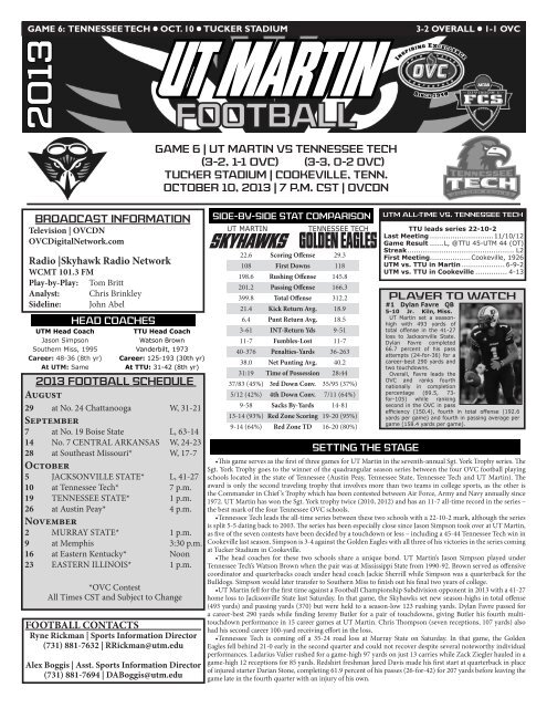 Game Notes - UTM Sports