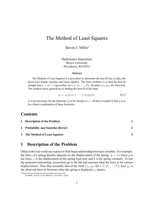 The Method of Least Squares