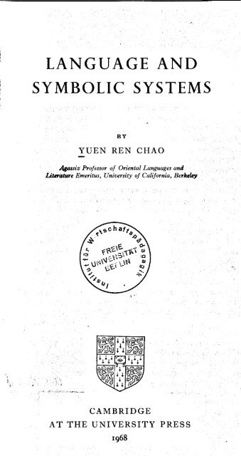 Language and Symbolic Systems