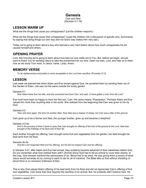 Cain and abel lesson - bathchlist Cain and abel lesson - bathchlist