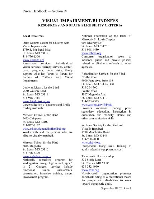 Blind/Partially Sighted (PDF) Blind/Partially Sighted (PDF)