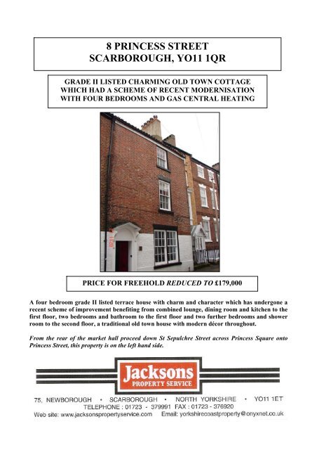 8 princess street scarborough, yo11 1qr - Jacksons Property Service