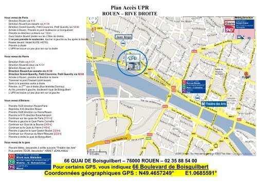 Plan Accès UPR Coordonnées géographiques GPS : N49 ... - Epnac