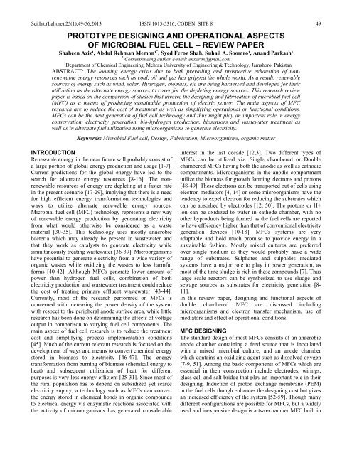 prototype designing and operational aspects of microbial fuel cell