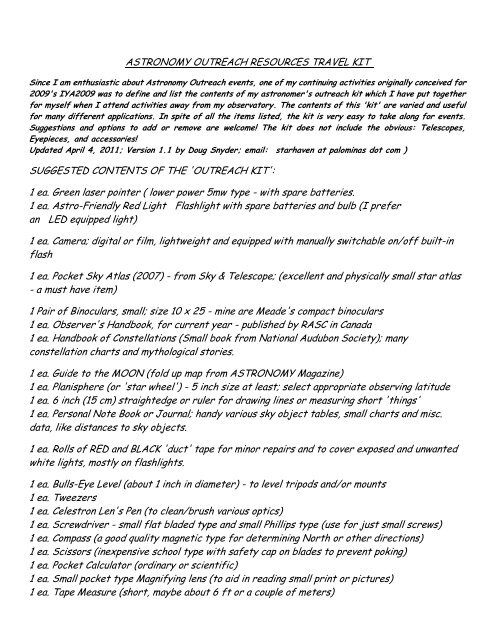 Astronomy Tools Worksheets
