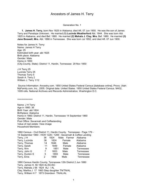 Family Tree Maker - Terry Family Historian