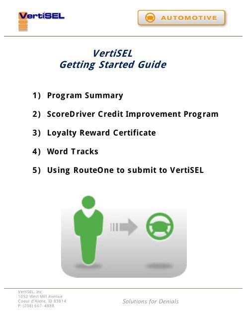 VertiSEL on-Site QS Guide - RouteOne