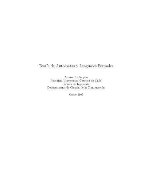 Teoría de Autómatas y Lenguajes Formales