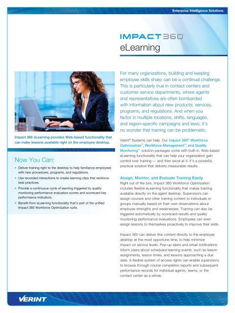 Verint Impact 360 - eLearning - Adtech Global