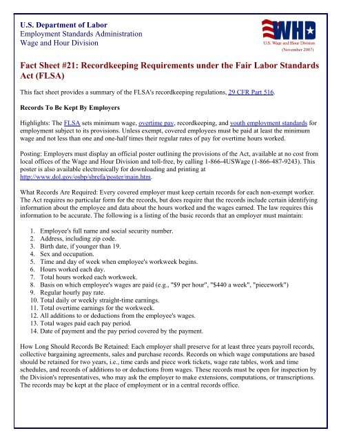 Fair Labor Standards Act Document