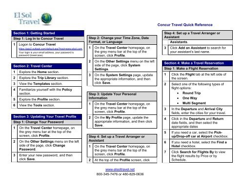 Concur Travel Quick Reference Booking Guide