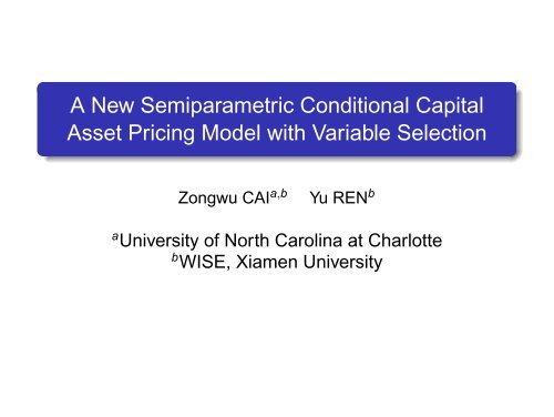 A New Semiparametric Conditional Capital Asset Pricing Model With