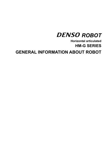 hm-g series general information about robot - DENSO Robotics