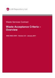 Waste Acceptance - Low Level Waste Repository Ltd