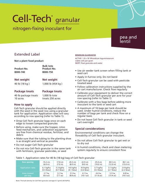 Cell-Tech granular label - Novozymes BioAg Group