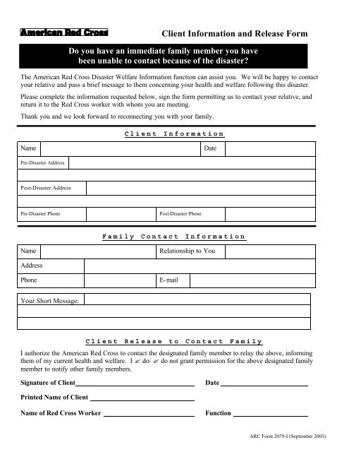 Client Information and Release Form