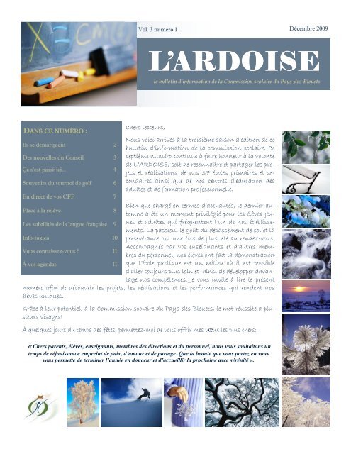 L'Ardoise - Vol 3 # 1 - Commission scolaire Pays des Bleuets