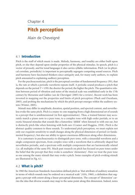 Pitch perception - Audition