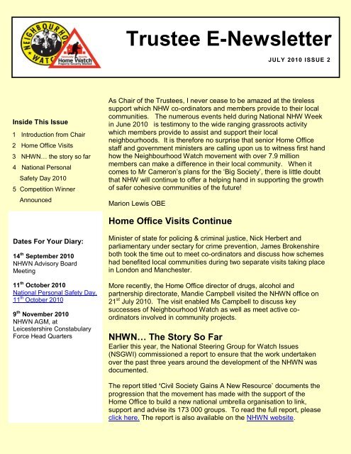 Download the newsletter here. - Neighbourhood Watch