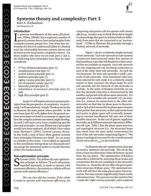Systems theory and complexity: Part 3 - KurtRichardson.com