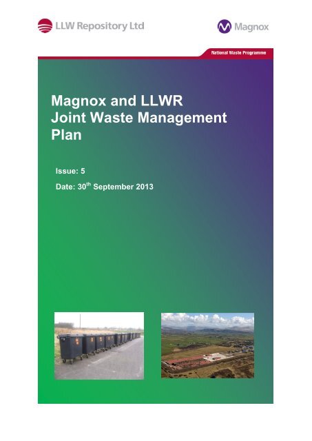Magnox and LLWR Joint Waste Management Plan - Low Level ...