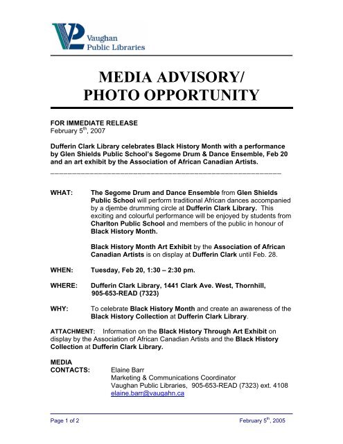 Dufferin Clark Library celebrates Black History Month - VPL Home