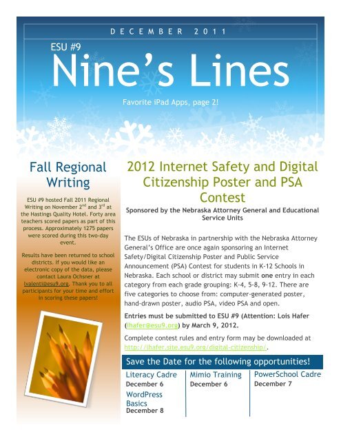 2012 Internet Safety and Digital Citizenship Poster and PSA Contest ...