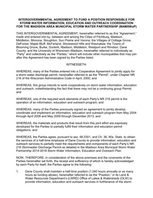 THIS INTERGOVERNMENTAL AGREEMENT, hereinafter referred to ...