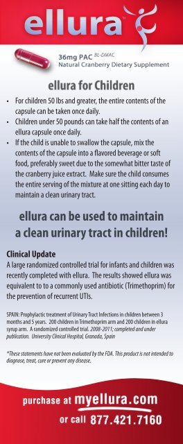 ellura can be used to maintain a clean urinary tract in children!