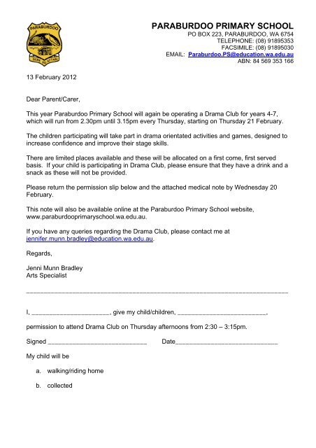 Drama Club Consent Form Paraburdoo Primary School drama-club-consent-form-paraburdoo-primary-school