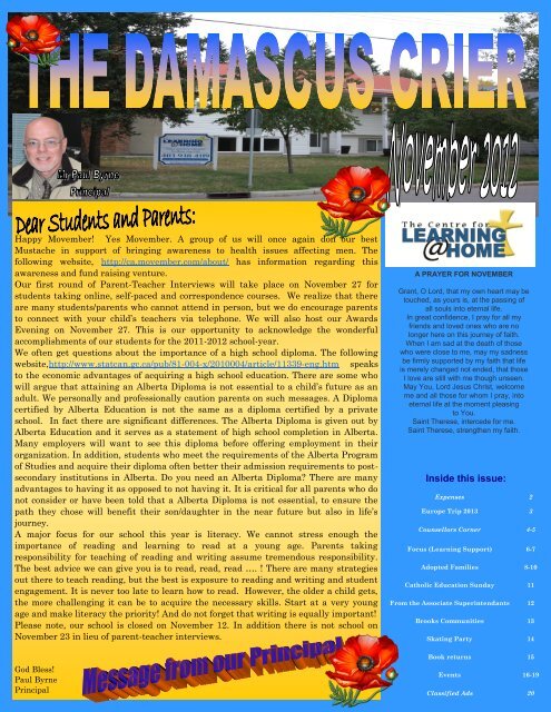 Inside this issue: - Centre For Learning @ Home