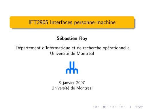 IFT2905 Interfaces personne-machine - igt.net
