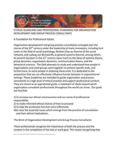 ETHICAL GUIDELINES AND PROFESSIONAL STANDARDS FOR ...