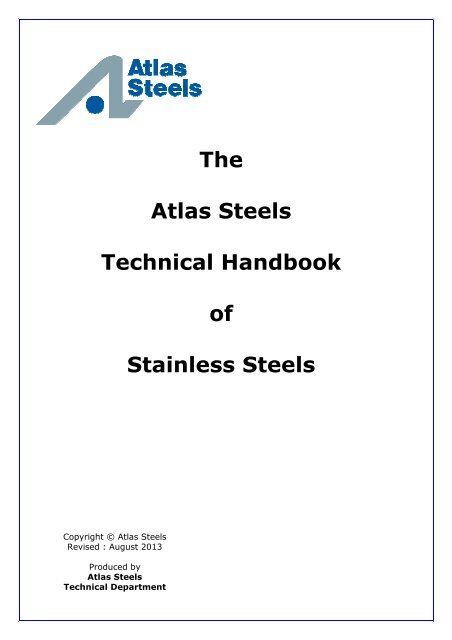Technical Handbook of Stainless Steel - Atlas Steels